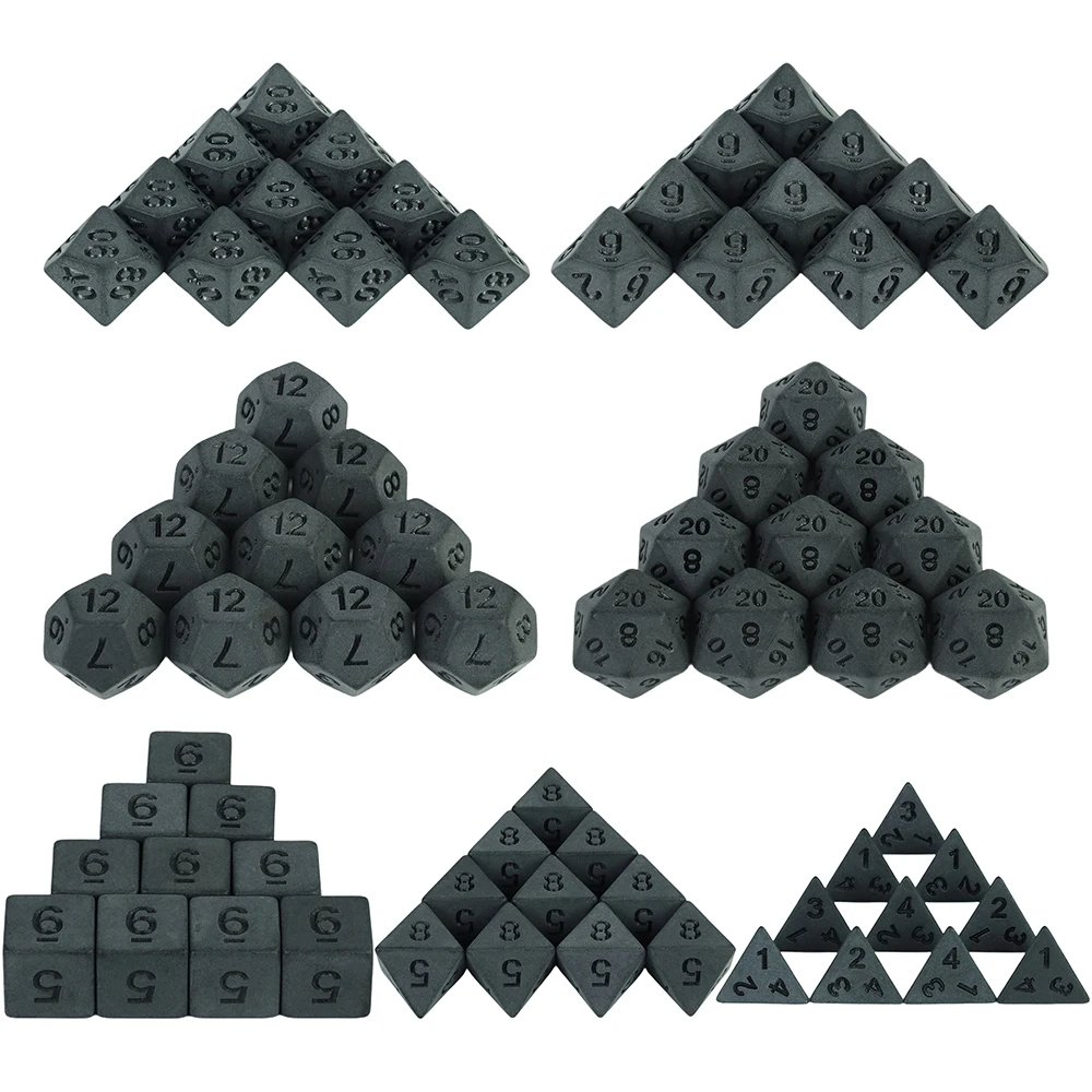 Dice-Board-Game-Accessories-High-Quality-Plastic-Black-Polyhedral-Dice ...