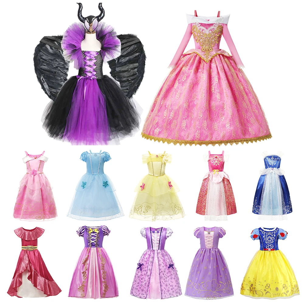 Fancy Princess Belle Costume For Girls Christmas Sleeping Beauty Party ...