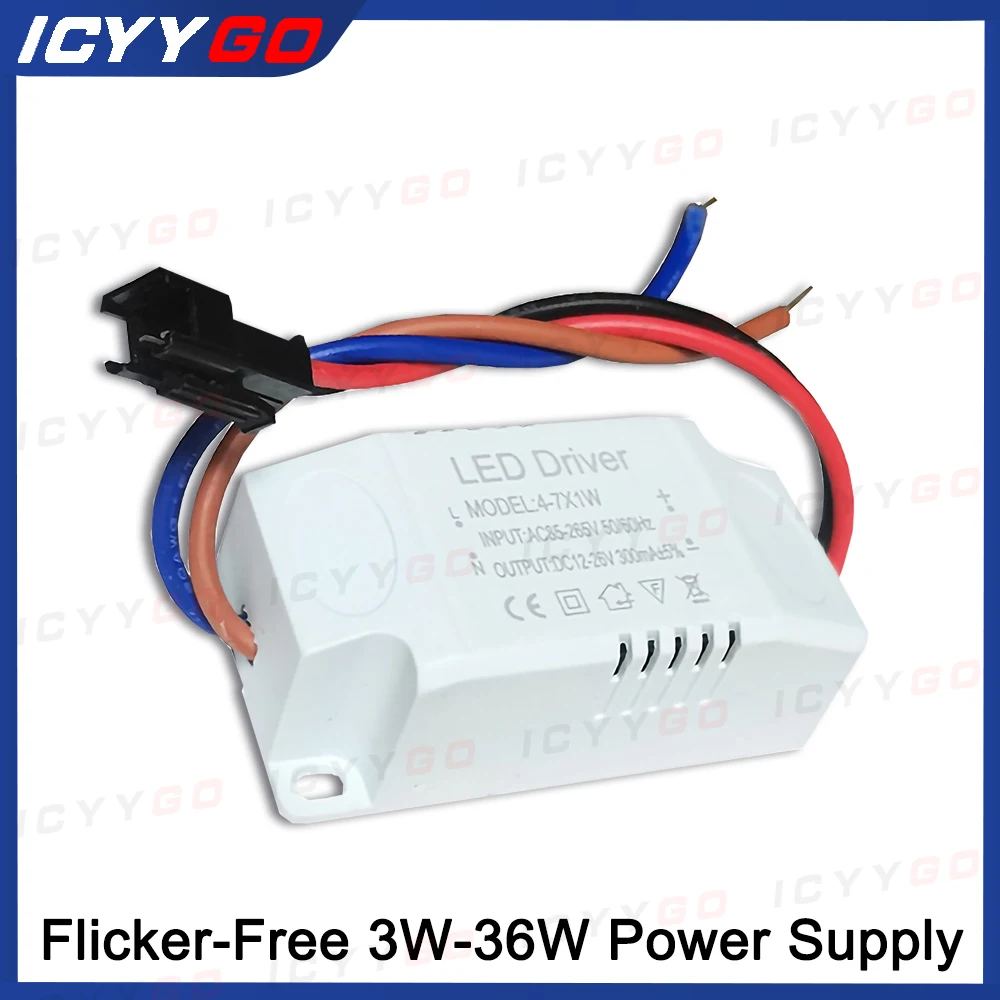 LED-Flicker-Free-3W-12W-18W-25W-30W-36W-300mA-600mA-900mA-Power-Supply ...