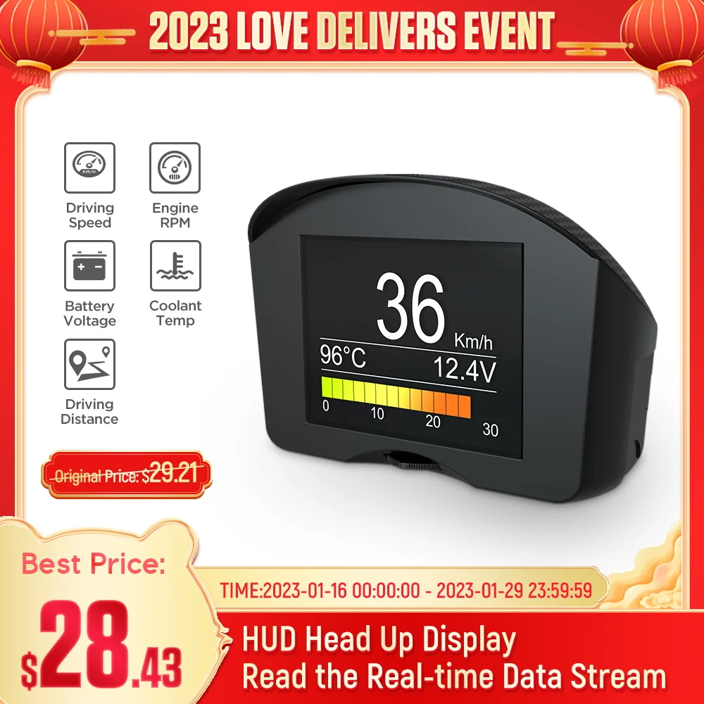 Autool X50 Plus Obd2 On-board Computer Car Obd2 Head-up Display Hud Obd ...