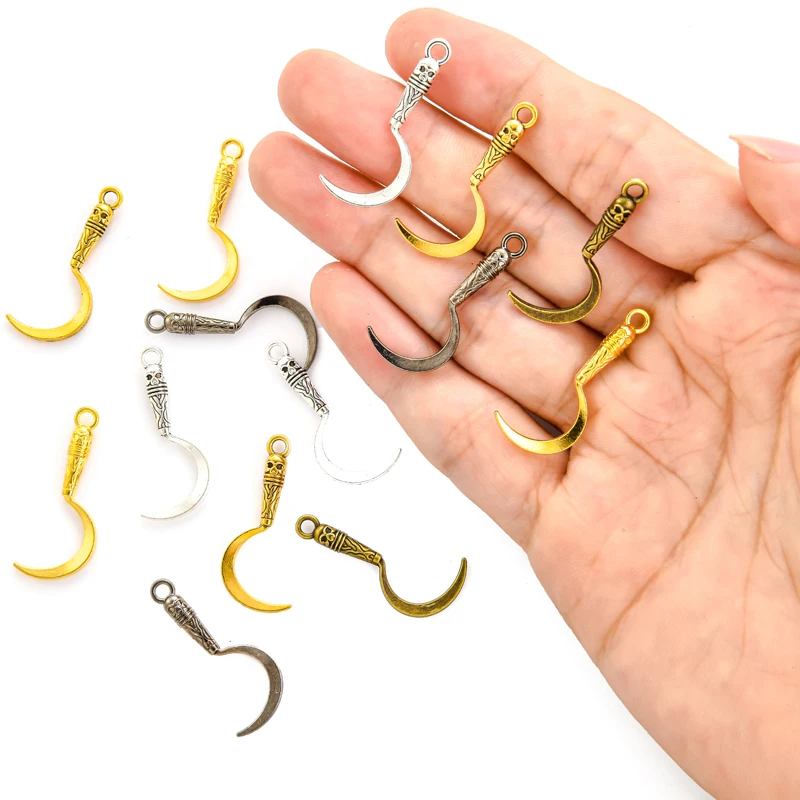 15PCS-5-Colors-Zinc-alloy-sickle-Charms-For-DIY-Earrings-Bracelet ...