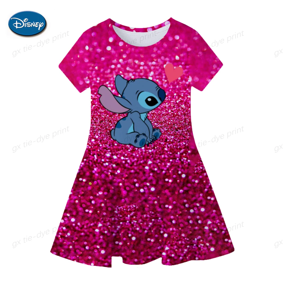New-Summer-Disney-Children-s-Clothing-Stitch-Princess-Print-Girls ...