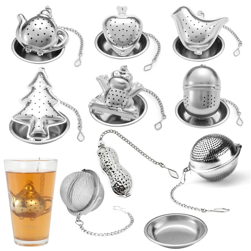 New Stainless Steel Tea Infuser Teapot/heart/bird/frog/tree/star Shaped ...