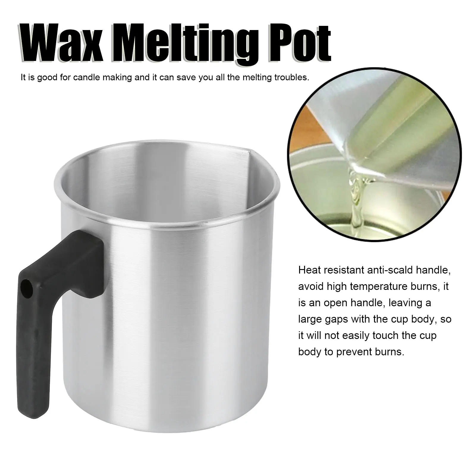 1.2L Candle Wax Melting Pot Melting Wax Cup Candle Making Pitcher ...
