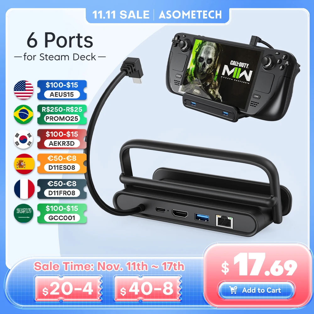 Steam-Deck-Docking-Station-TV-Base-Stand-Hub-Holder-Dock-60HZ-USB-C-to ...