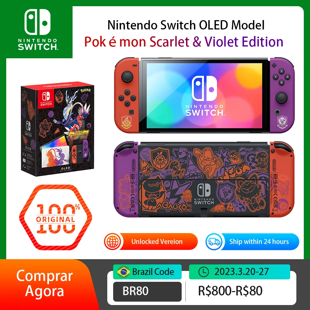 Nintendo Switch Pokemon Scarlet & Violeta Edição Oled Modelo 7 Polegada ...