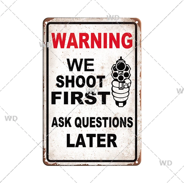 Retro Warning Metal Sign Danger Vintage Plaque Metal Caution Tin Poster ...