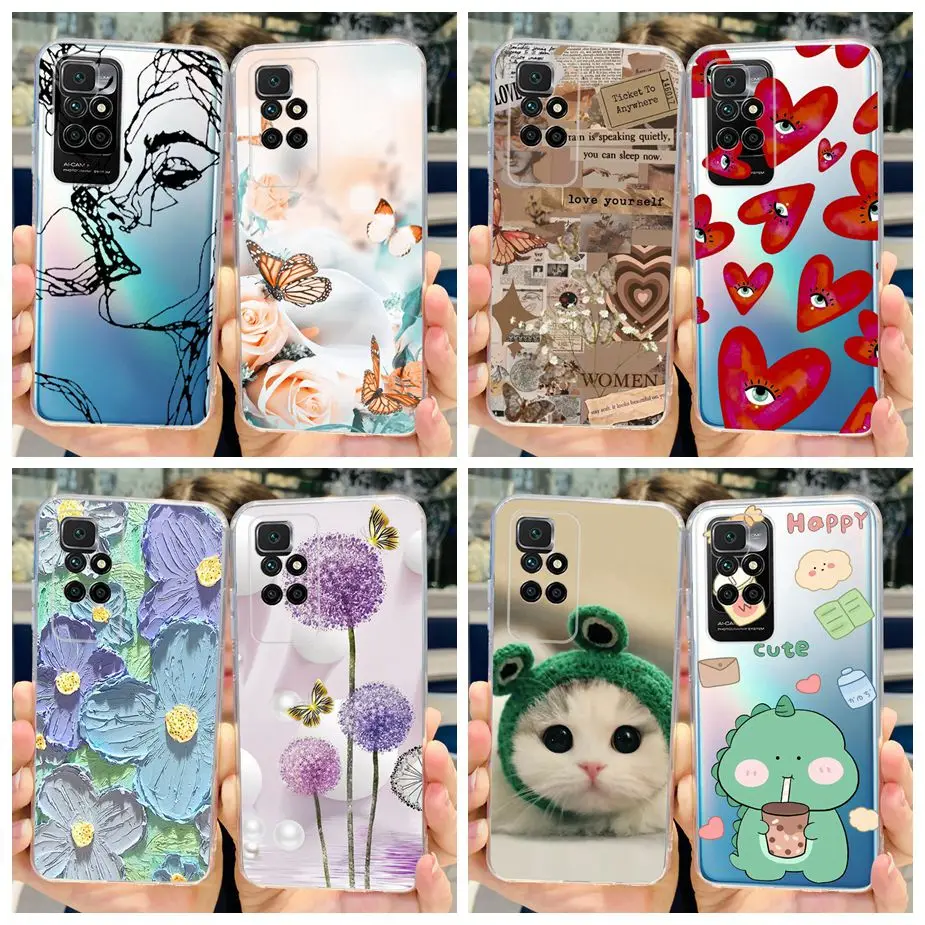 For-Xiaomi-Redmi-10-Case-Cute-Fashion-Painted-Cover-Clear-Silicone-Soft ...