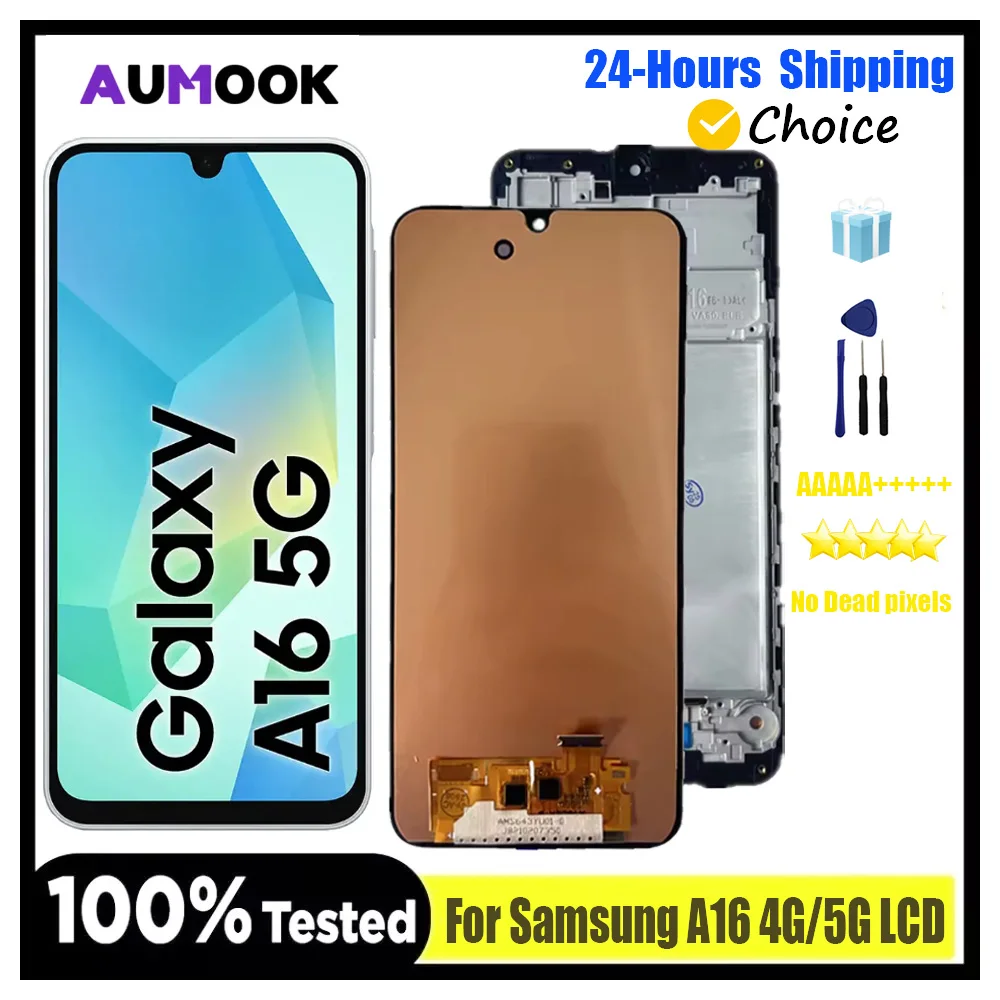 삼성 A16 4G A165F용 A16 AMOLED 디스플레이 화면, 삼성 A16 5G A166B용 디스플레이 터치 스크린 ...