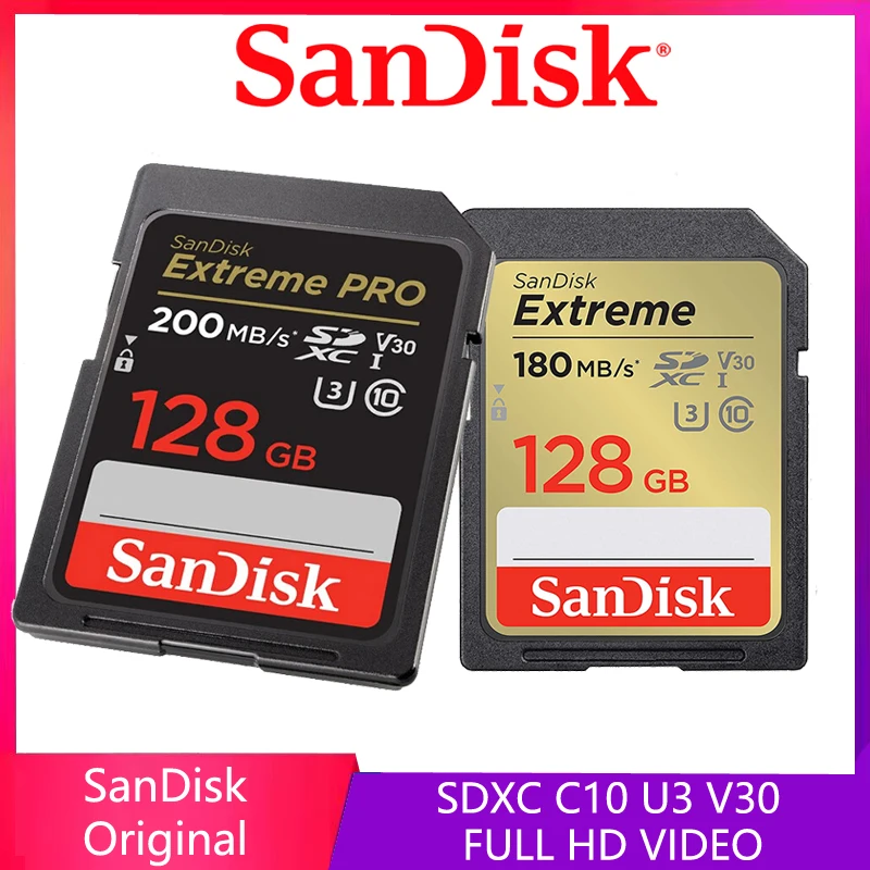 SanDisk-V30-Extreme-Extreme-Pro-SD-Card-Memory-Card-4K-32GB-64GB-128GB ...