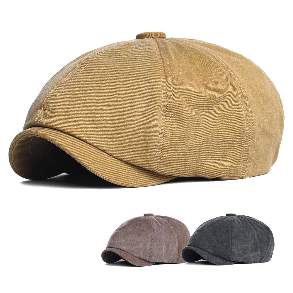 Unisex-Four-Seasons-Cotton-Newsboy-Caps-Men-Women-Octagonal-Hat-For ...