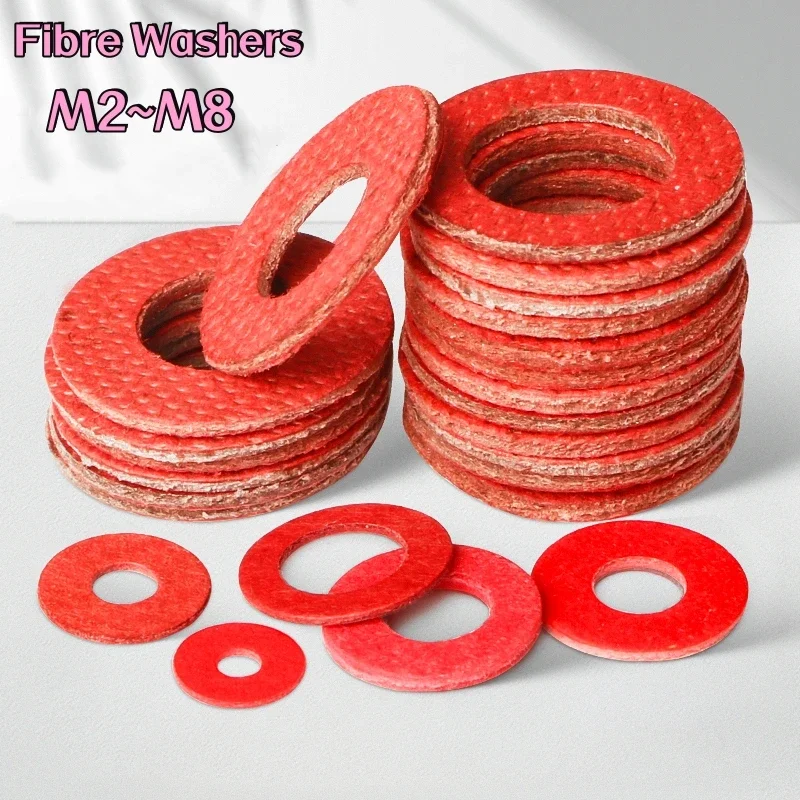 Red Steel Paper Fibre Washers M2 M2.5 M3 M3.5 M4 M5 M6 M8 Insulation ...