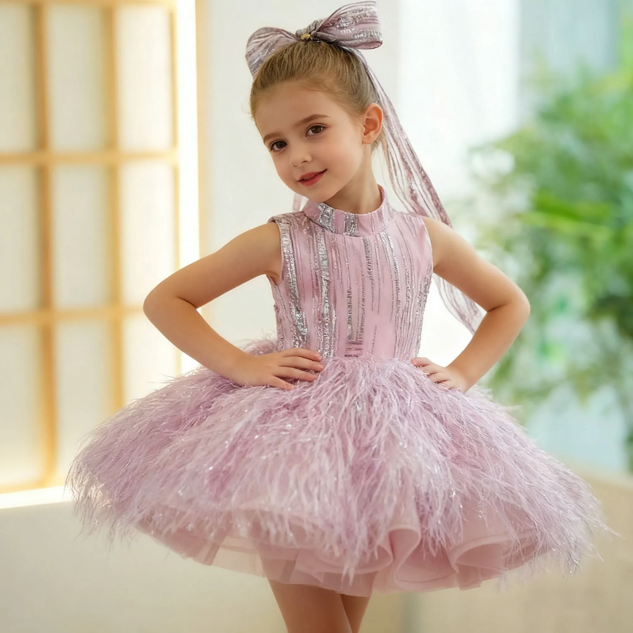 Elegant Girl Dress Sleeveless Tassel Kids Princess Girls Clothes ...