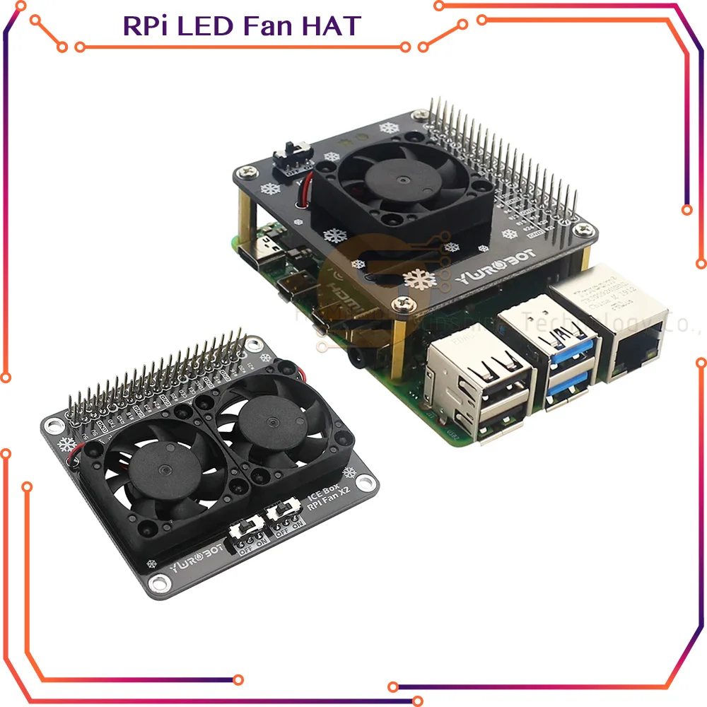 Raspberry-Pi-4-Model-B-GPIO-Extenstion-Board-Switch-Cooling-Fan-HAT ...