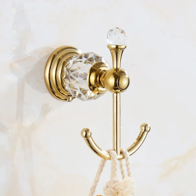 Chrome-Gold-Crystal-and-Stainless-steel-Robe-Hook-Wall-Mount-Single ...