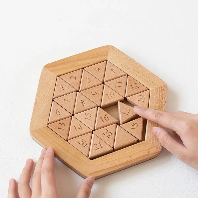Wooden Hexagon Klotski Puzzle Hexagonal Puzzles Intelligence Toys For ...