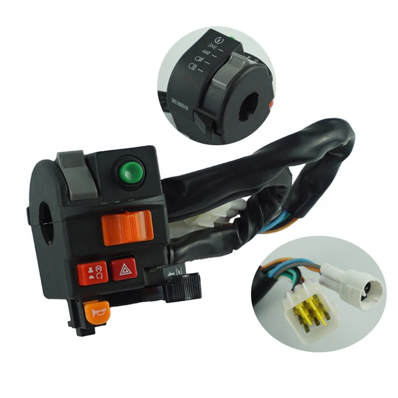 Motorcycle-Switch-7-8-22mm-Handlebar-Mount-High-Low-beam-Light-Turn ...
