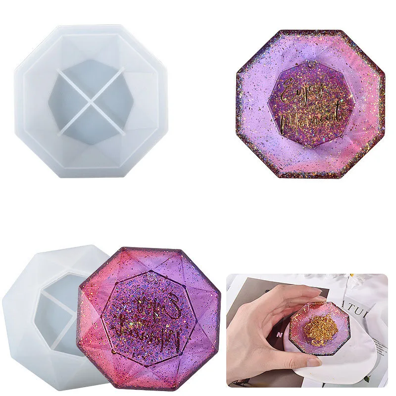 Mould DIY Resin-coated Plate Molds Octagonal-cut Small Plate Multi ...
