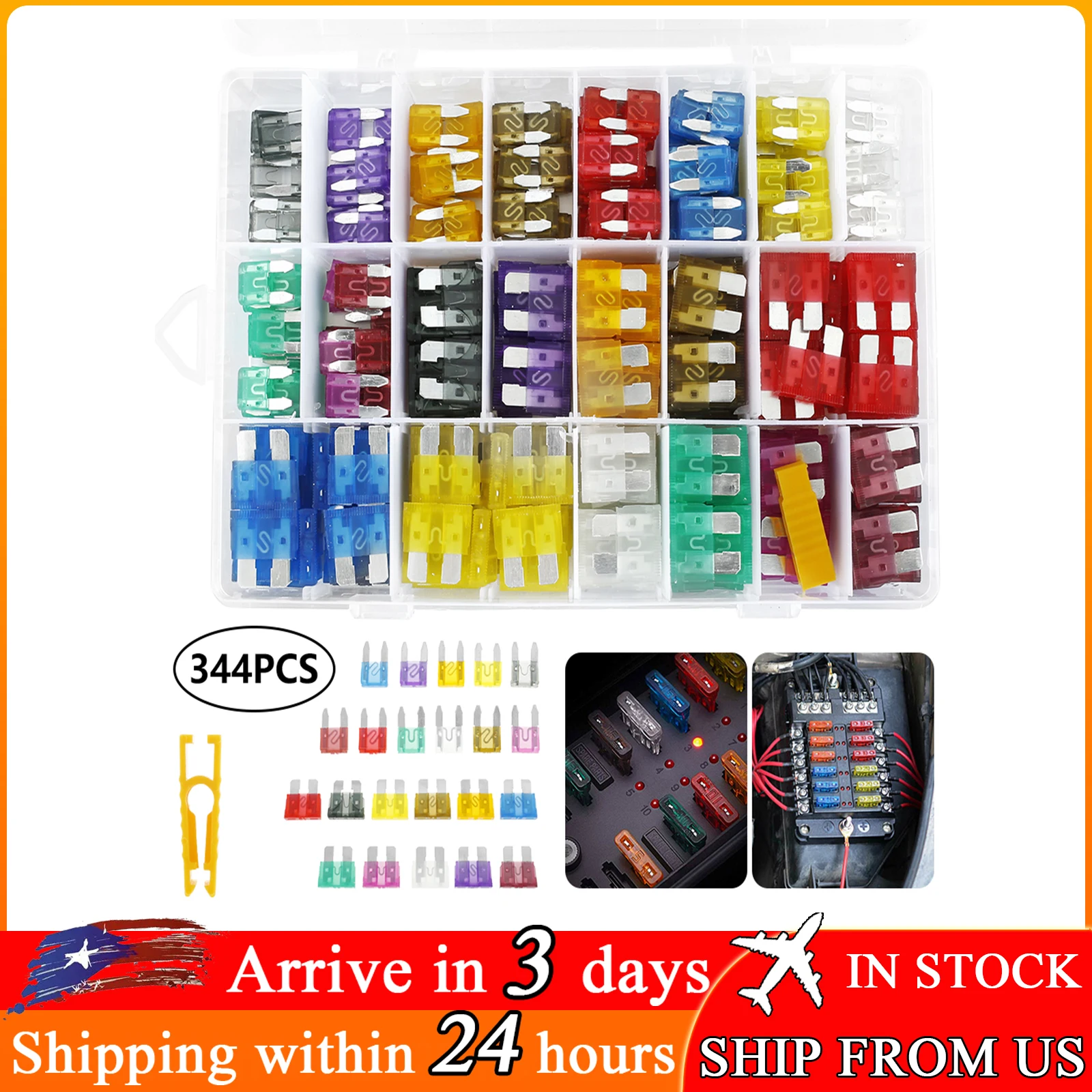 344Pack-Car-Fuse-Blade-Fuses-Kit-Auto-Truck-Standard-Mini-Blade ...