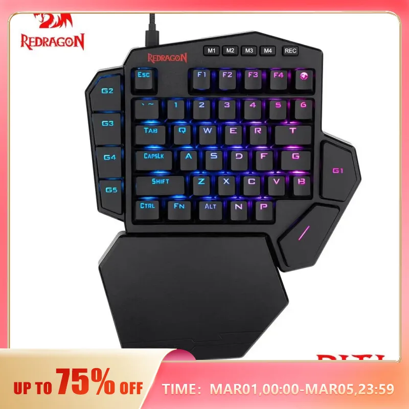 REDRAGON DITI K585 RGB 42 Key One-handed USB Mechanical Gaming Wired ...