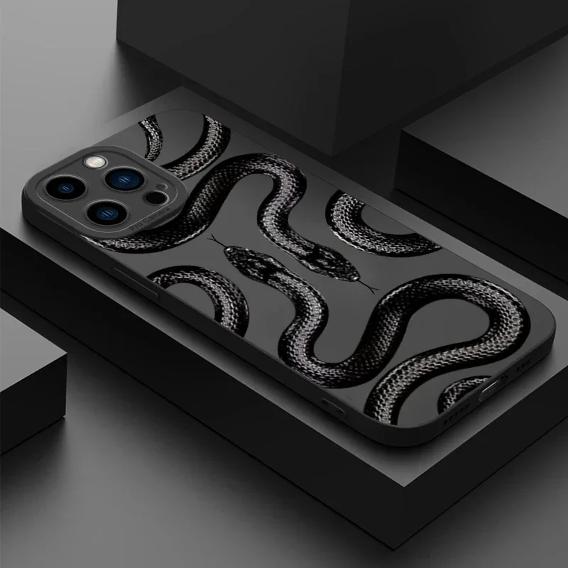 Cute-Doodle-Funny-Snake-Phone-Case-for-iPhone-14-15-11-Pro-Max-12-13 ...