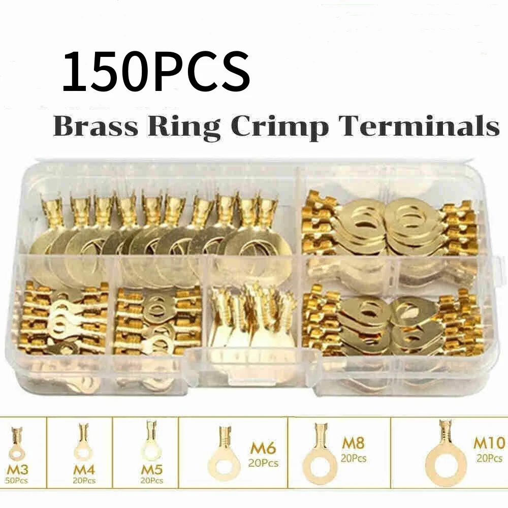 150pcs/set Round Terminal Block DJ431 O-type Lugs Terminals Cold ...