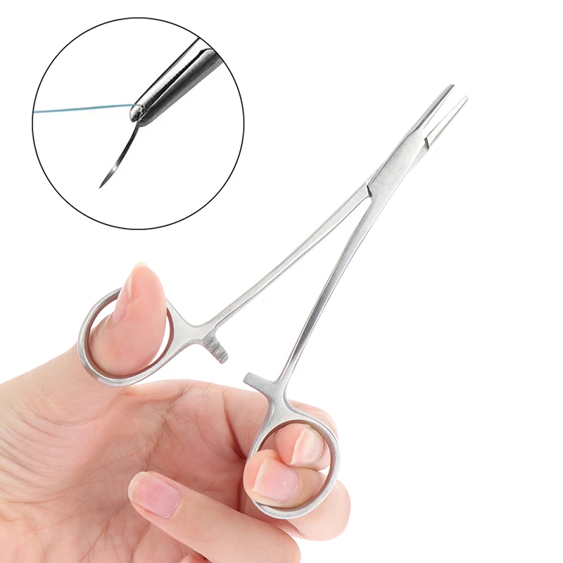 1pc-12CM-Stainless-Steel-Surgical-Handle-Needle-Clamp-Suture-Needle ...
