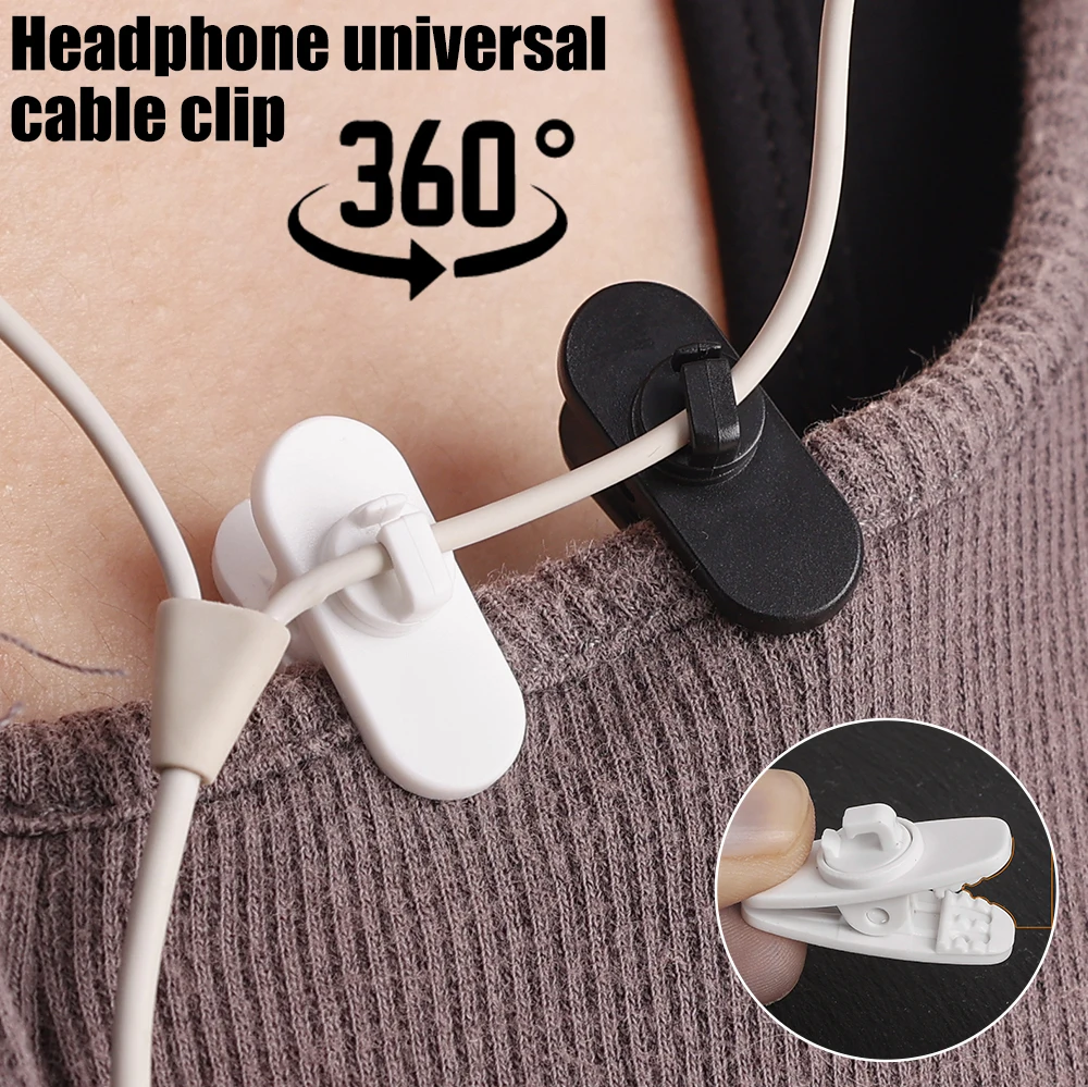 Headphone cable management clip store