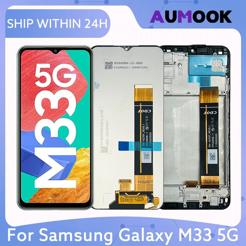 삼성 갤럭시 M33 M336 LCD 디스플레이 터치 스크린 디지타이저 어셈블리 M336B M336BU M336K LCD 스크린 ...