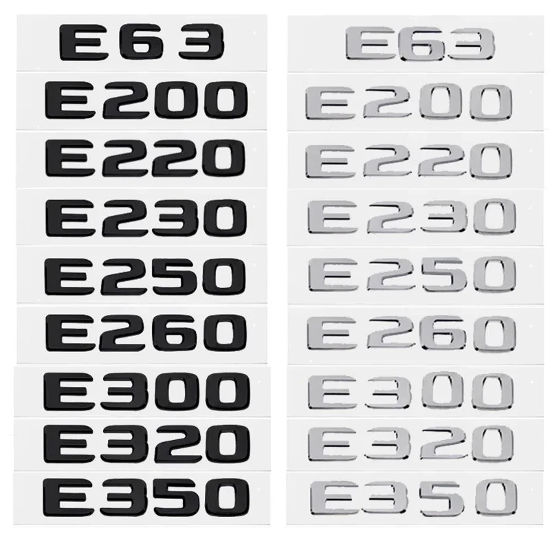 Car Trunk Letters Logo Emblem Badge Decals Sticker For Mercedes Benz E ...