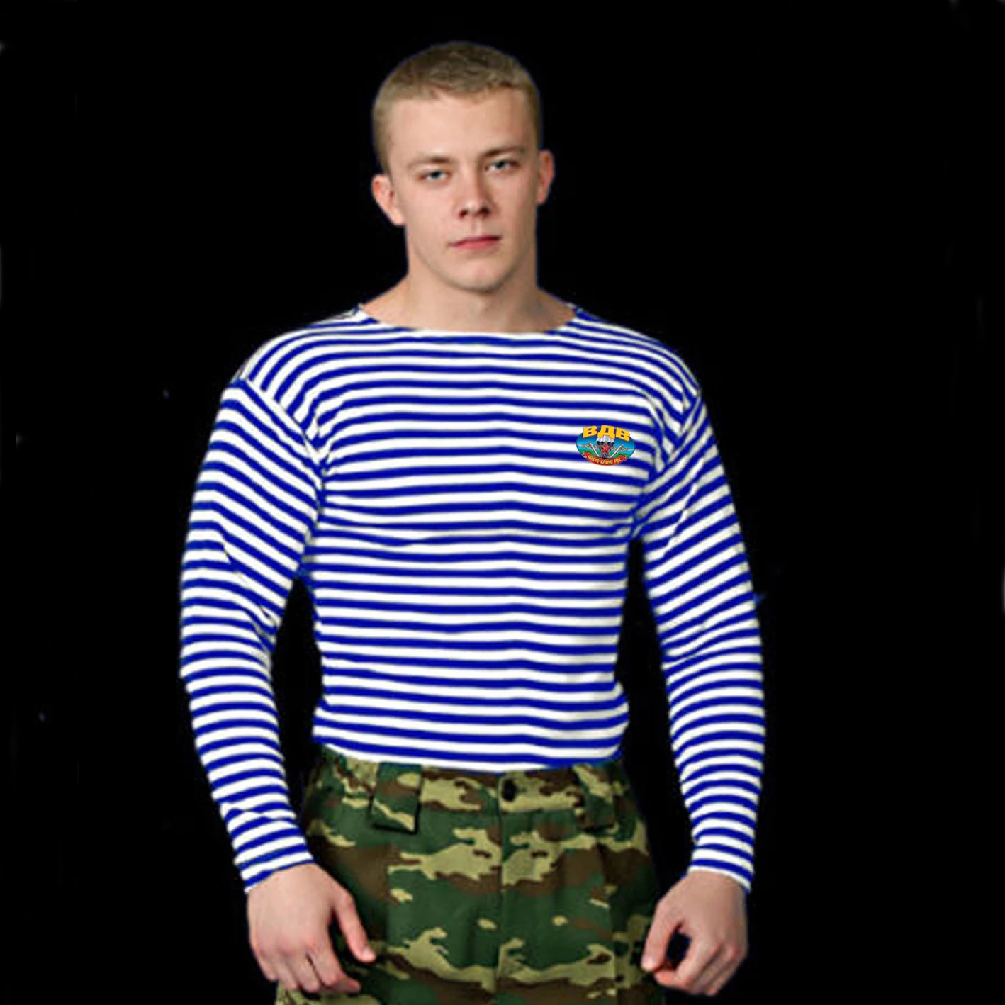 Russian-Airborne-Troops-Badge-VDV-Paratrooper-Sailor-s-Striped-Shirt ...