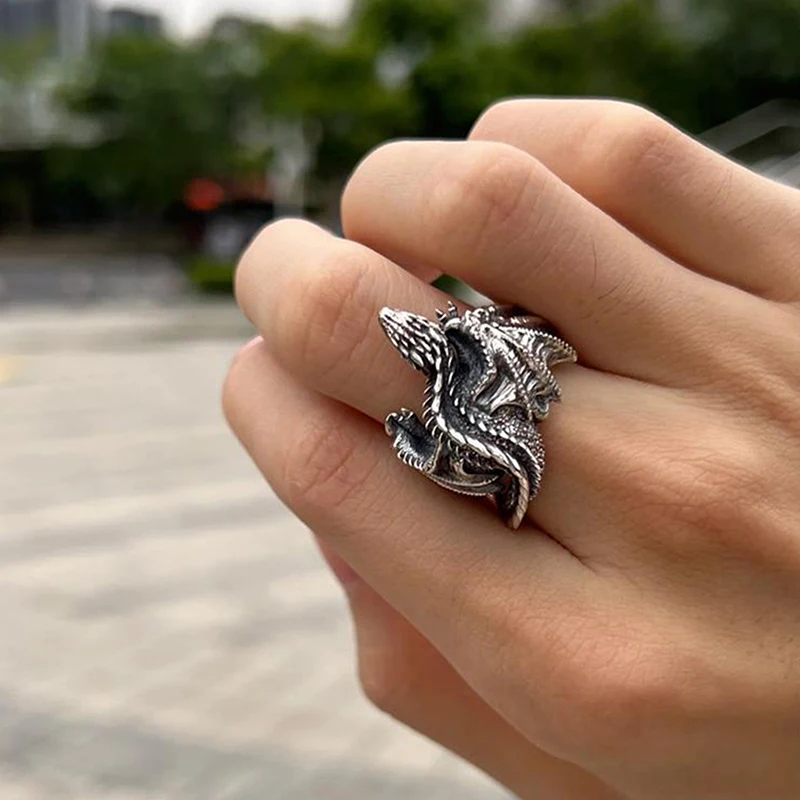 1Pcs-Vintage-Jewelry-Accessories-Gifts-Dragon-Rings-Gothic-Punk-Style ...