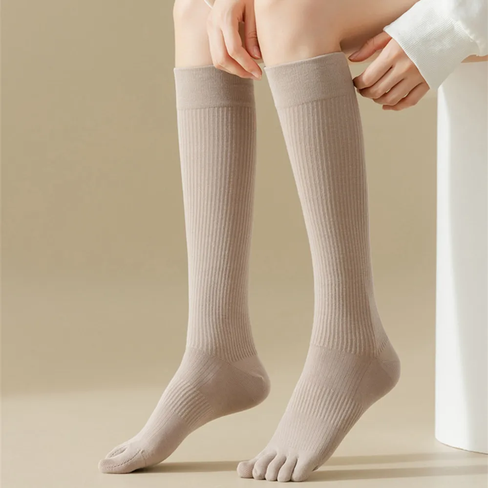 New-Women-Knee-High-Toe-Socks-Soft-Lady-Girls-Breathable-Comfortable ...
