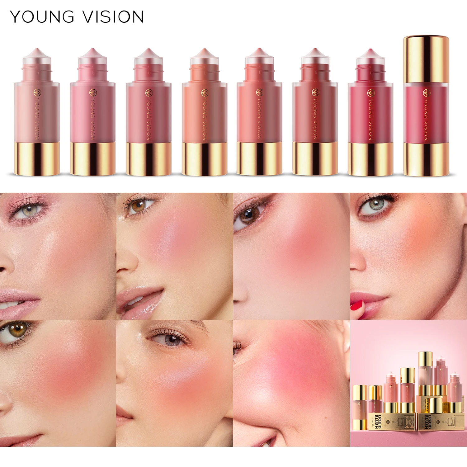YOUNG VISION 8 colors long-lasting Bottom press moisturizing easy ...