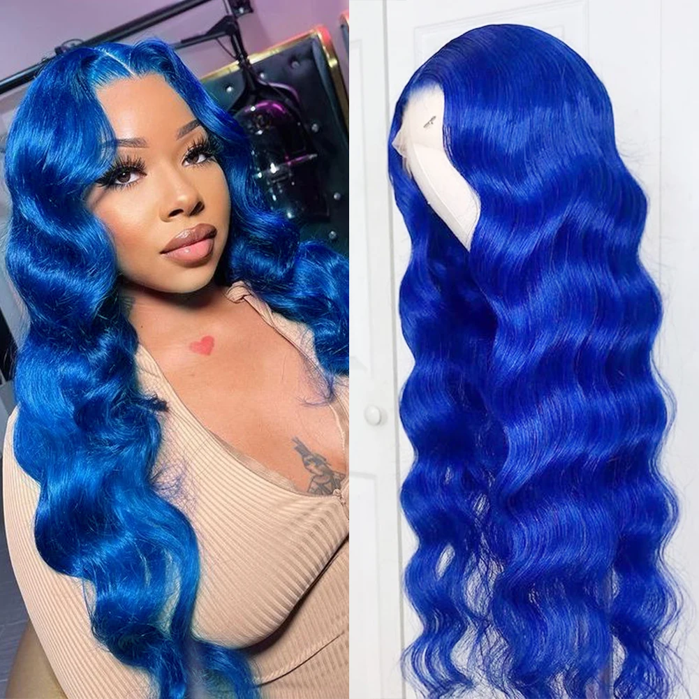 AIMEYA-Synthetic-Blue-Wigs-for-Women-Body-Wave-Synthetic-Lace-Wig-Heat ...