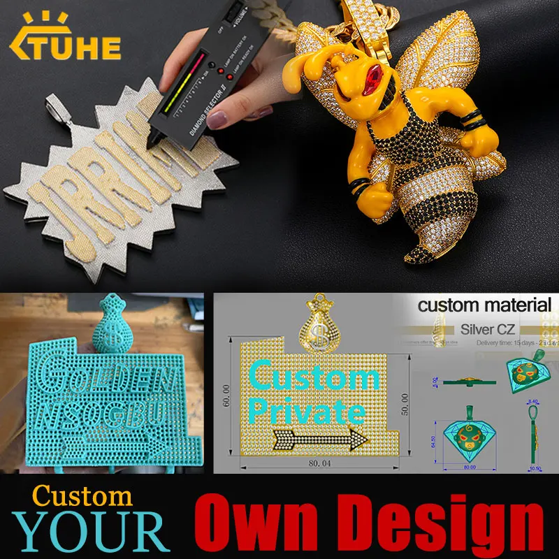 Private-Custom-Made-Your-Own-Design-Pendant-Hip-Hop-Jewelry-For-Men ...