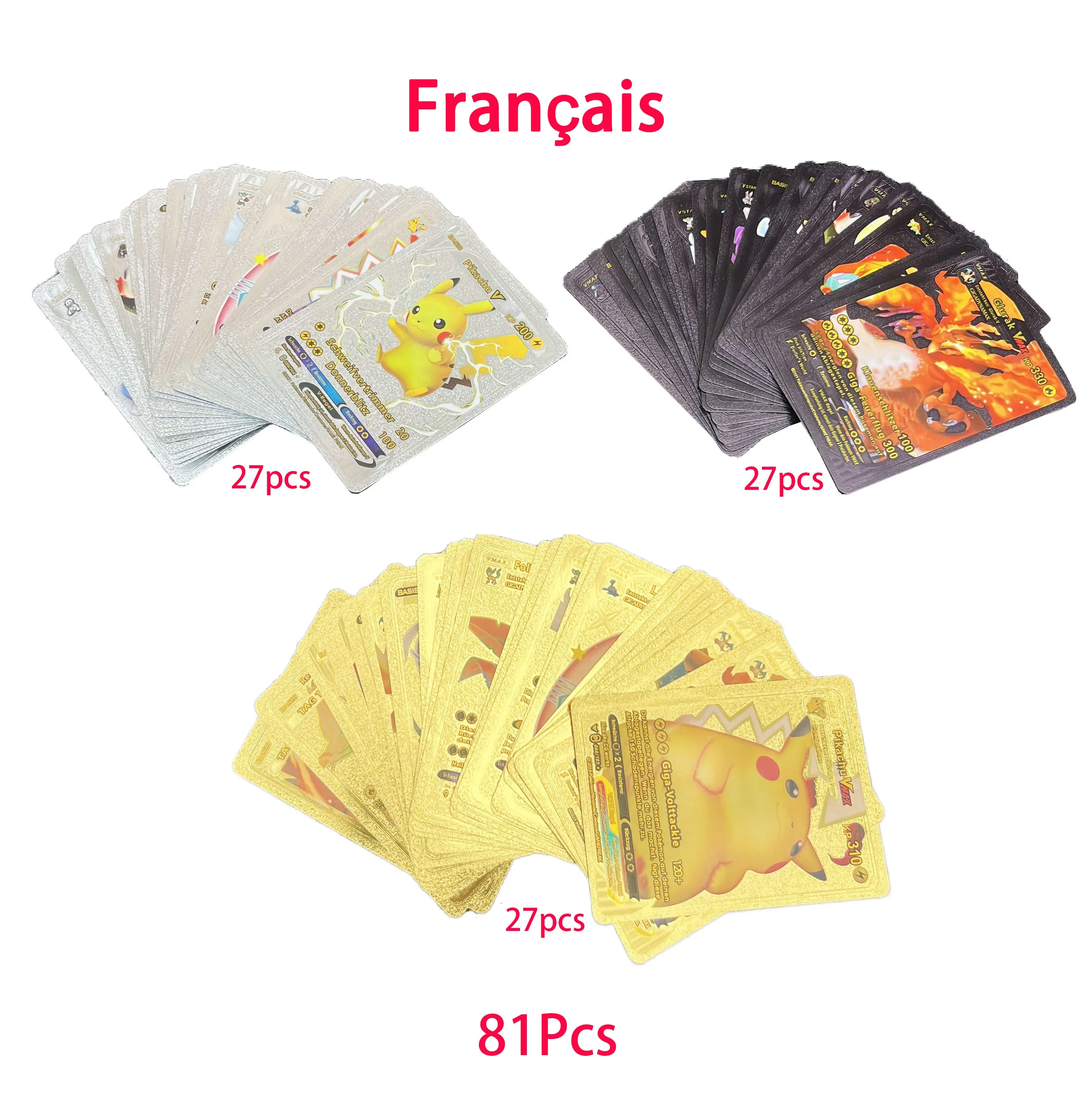 Card French English Spanish German Gold Colorful Vmax GX EX V Cards ...