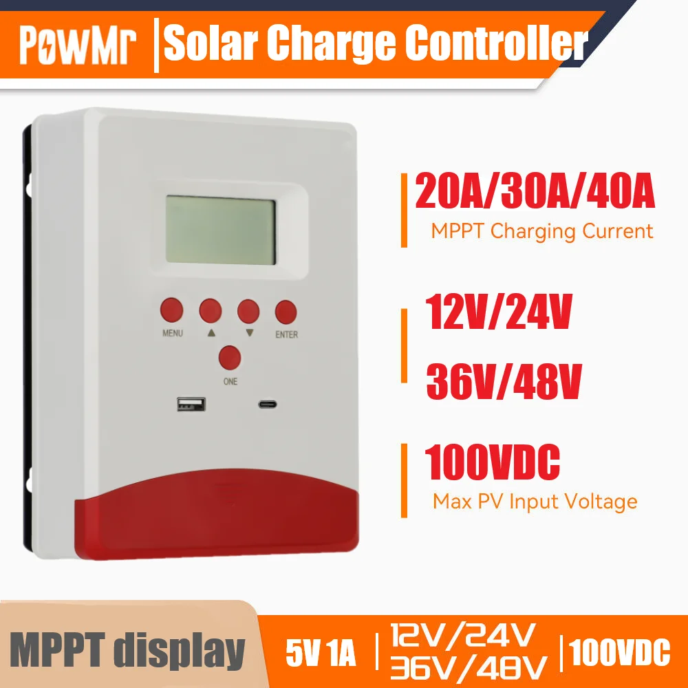 MPPT Controller 20A/30A/40A Solar Charge Controller LCD Solar Regulator ...