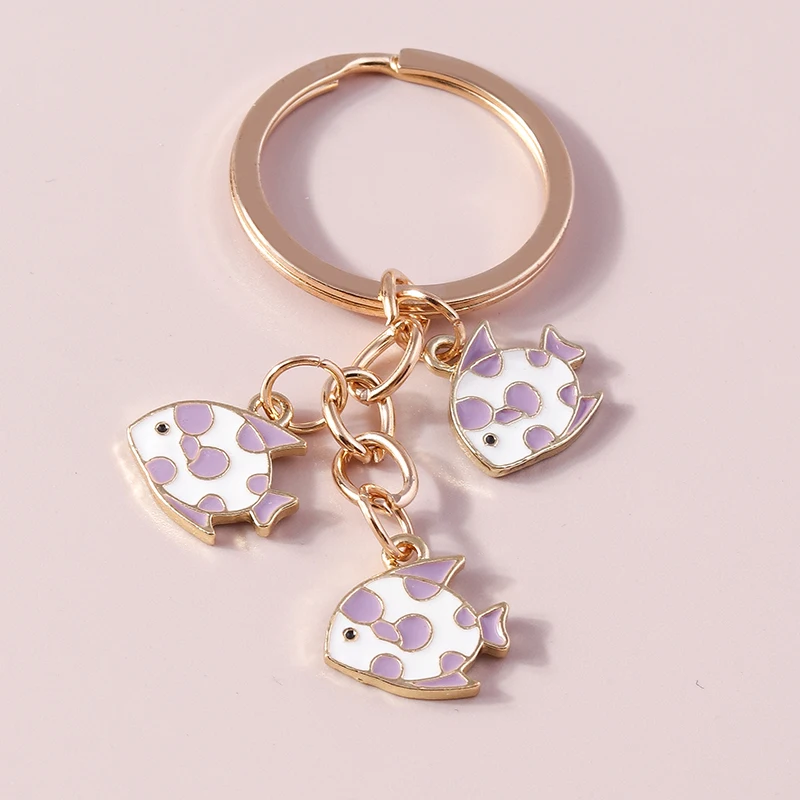 Cute Enamel Fishes Keychain Animal Key Kings Pendant for Women Men ...