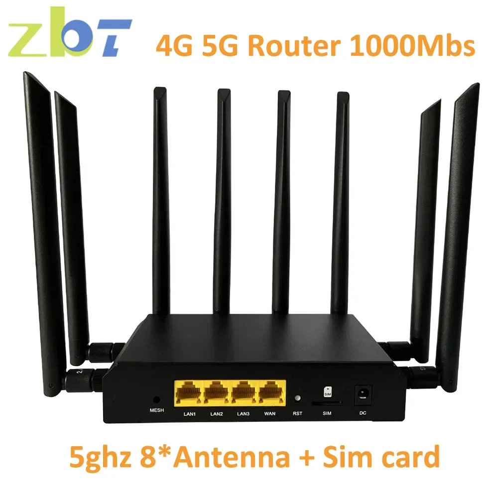 ZBT-4G-5G-Router-WiFi-1800Mbps-Sim-Card-Gigabit-LAN-WAN-8-Antenna-5G ...