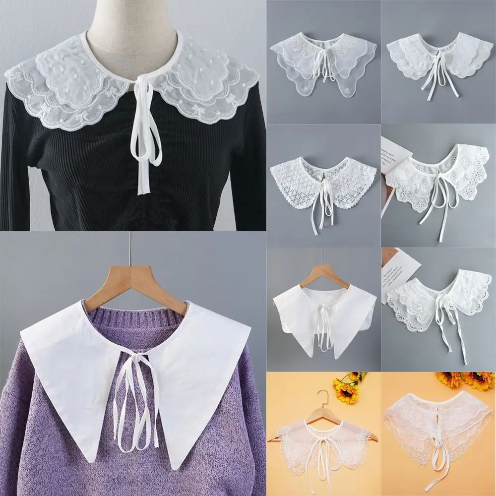 Neckline-Detachable-Cotton-Fake-Collar-DIY-Lapel-Half-Shirt-Detachable ...
