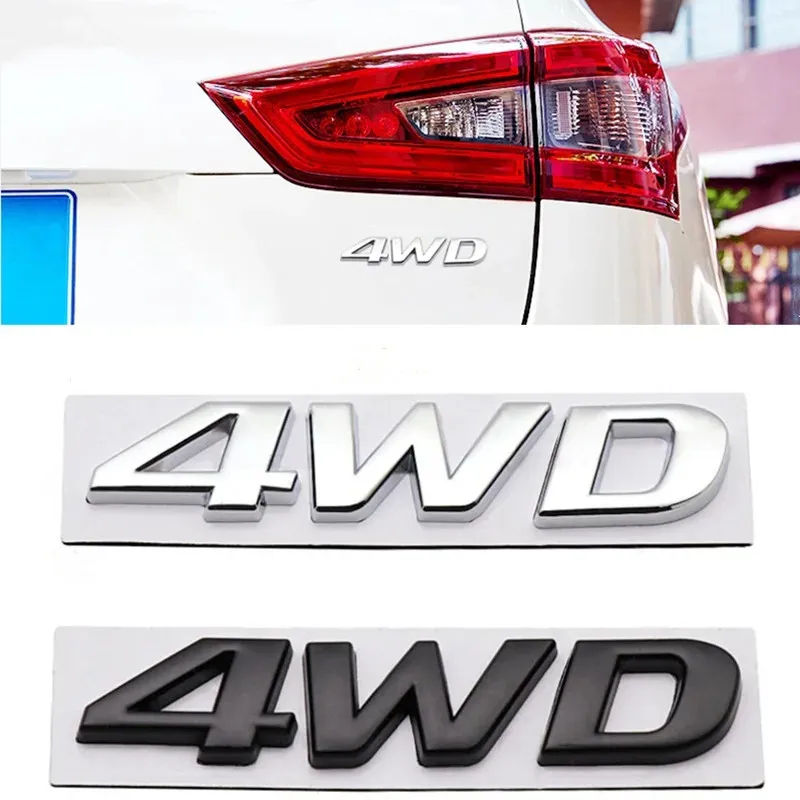 3D-Metal-4WD-Logo-Traseiro-Do-Carro-Tronco-Fender-Emblema-Emblema ...