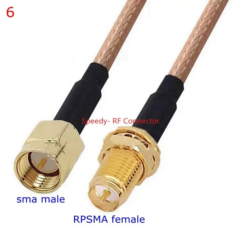 Kit de conector RG316 SMA a SMA macho hembra, conector RPSMA macho hembra a SMA, para cable de ...
