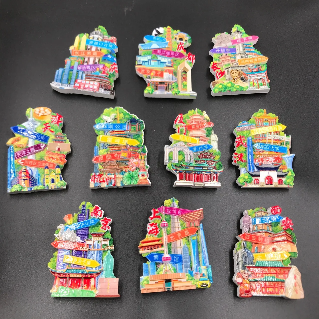 China-Travel-Fridge-Magnet-City-Shanghai-Wuhan-Changsha-Xi-an-Hangzhou ...