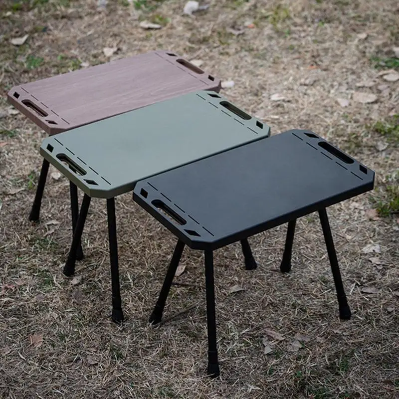 Folding Portable Table for Camping Small Square Table Height Adjustable ...