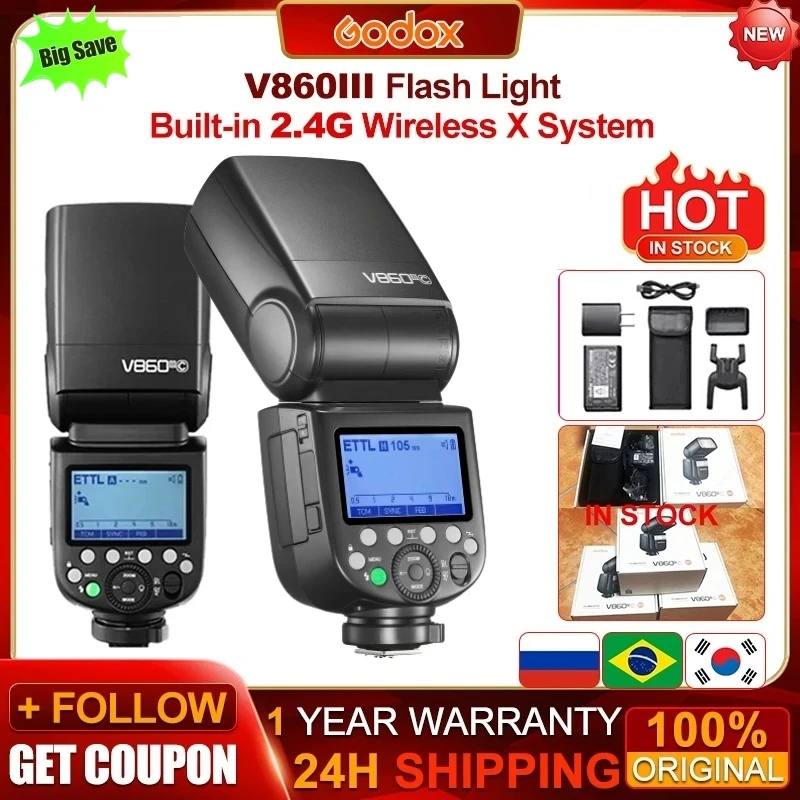 Godox-V860III-V860-III-ON-Camera-Flash-Light-E-TTL-II-HSS-Speedlite-for ...