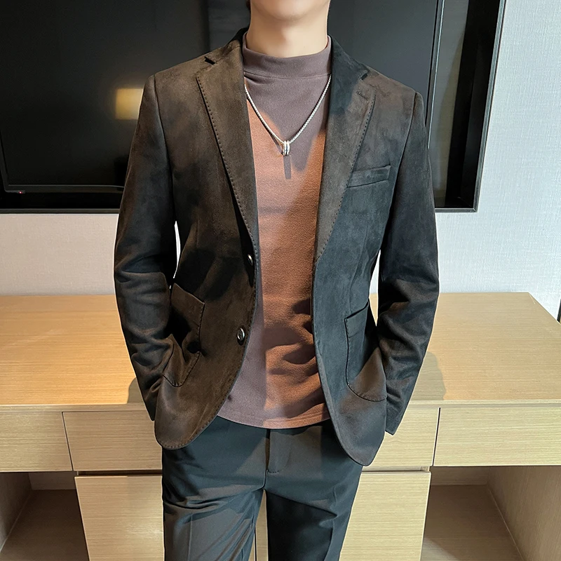 High-Quality-Suede-Suit-Jacket-for-Men-Slim-Fit-High-end-Men-Blazers ...