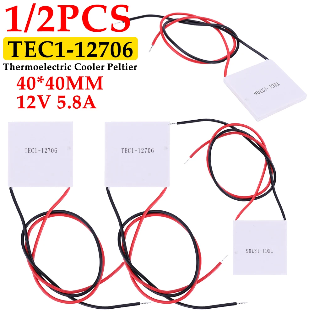2pcs-TEC1-12706-Heatsink-Thermoelectric-Cooler-Peltier-Semiconductor ...