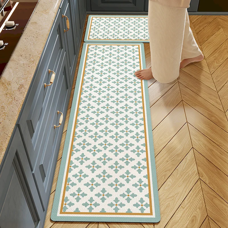 Home Non Slip Kitchen Floor Mat Waterproof Oilproof Anti-Fatigue Mat ...