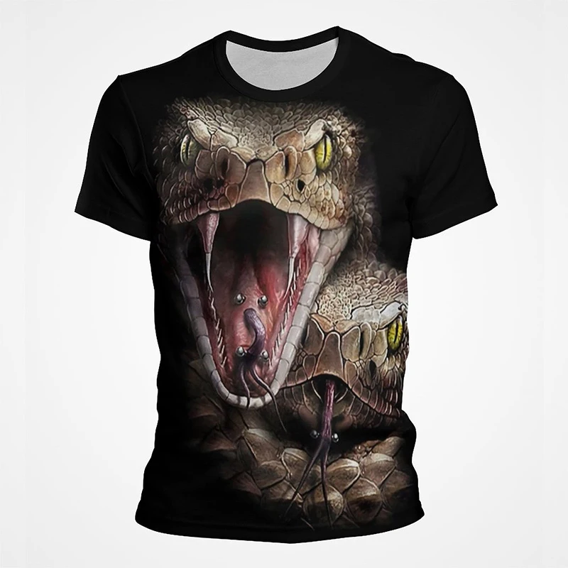 3d Full Print Animal Snake Graphic T Shirts Men Summer Short Sleeve ...